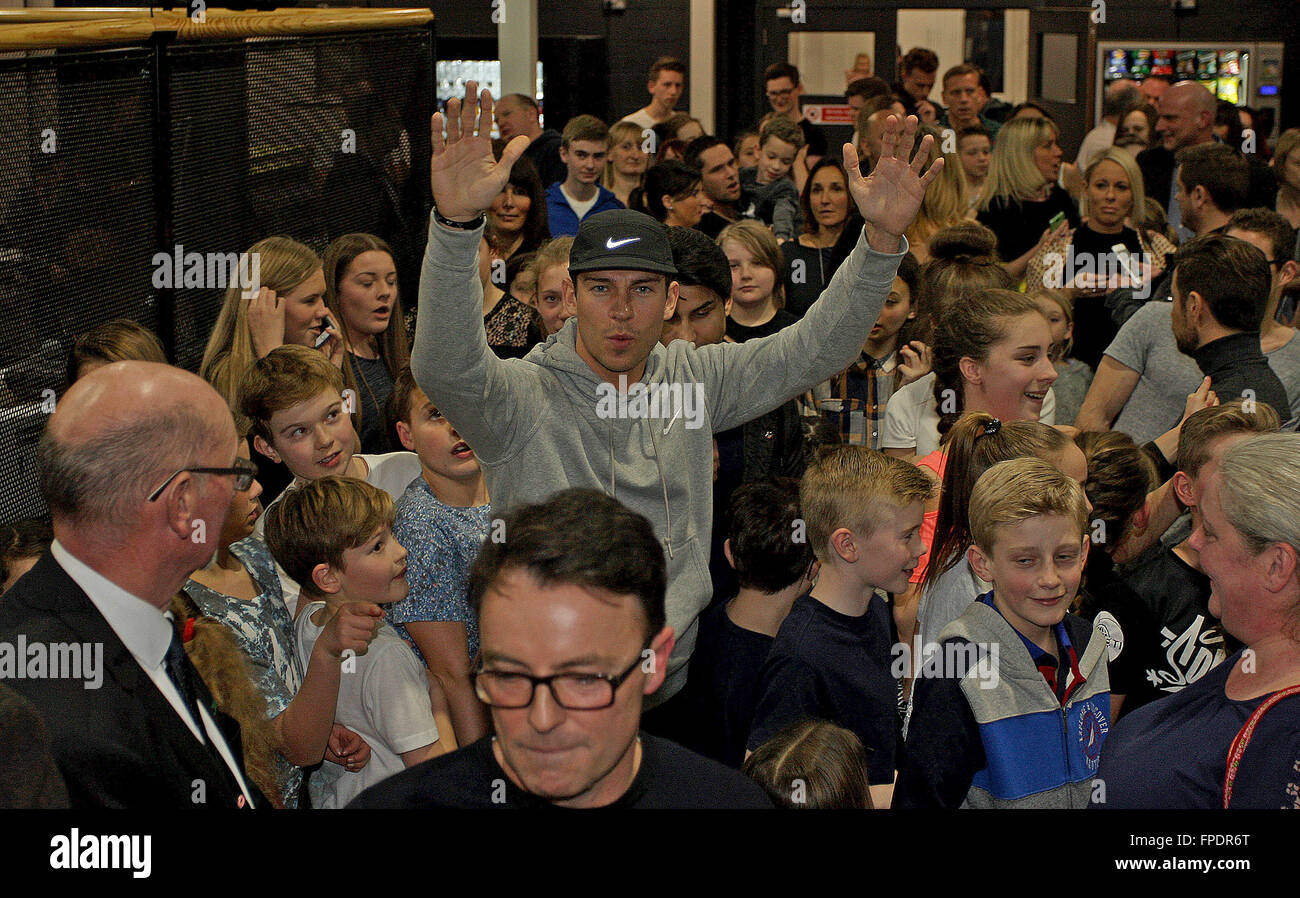TOWIE Star Joey Essex at the official opening of Base Jump Trampoline ...