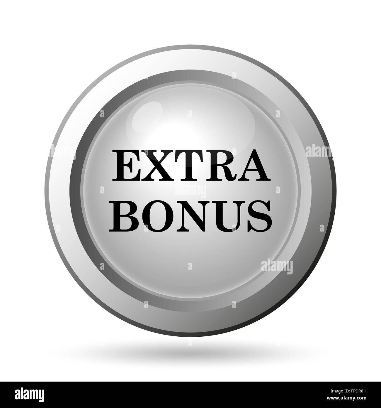 Extra bonus icon. Internet button on white background Stock Photo - Alamy