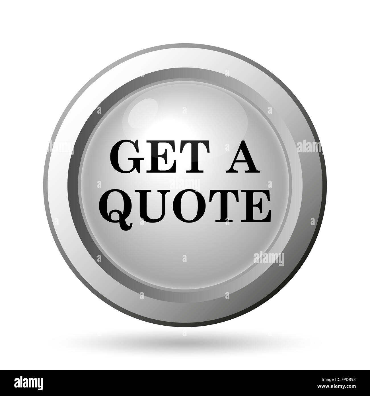 Get a quote icon. Internet button on white background Stock Photo - Alamy