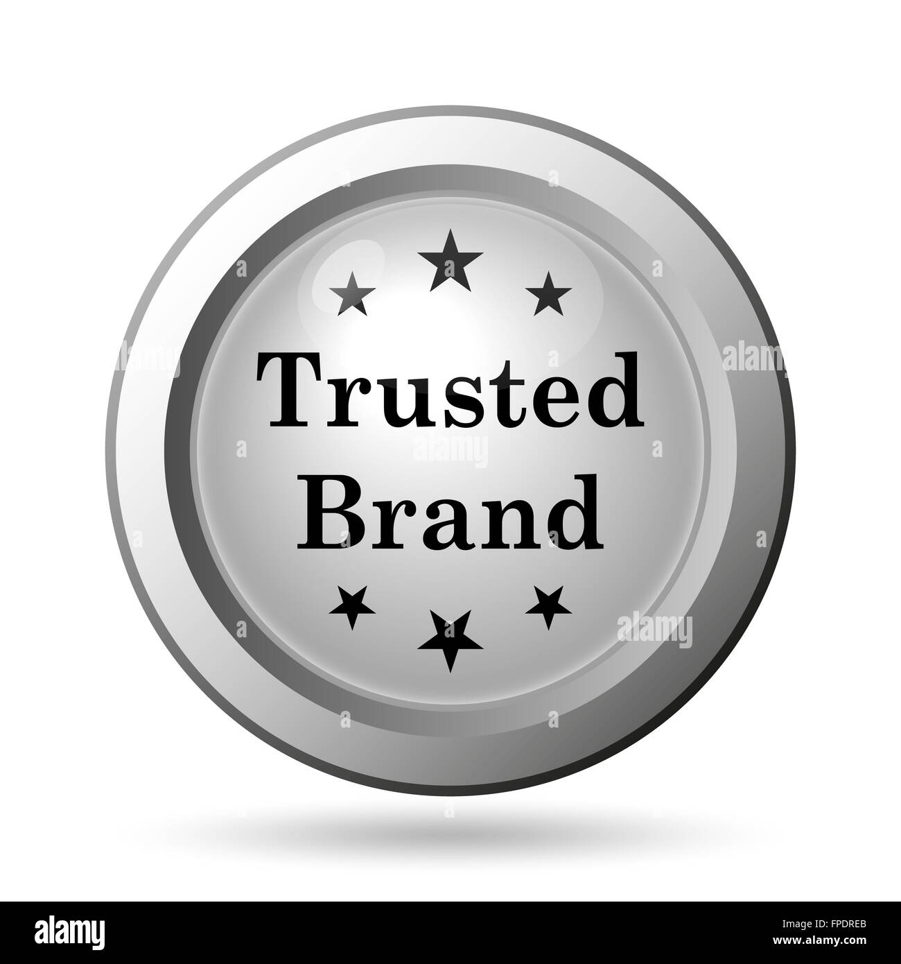 Trusted brand icon. Internet button on white background Stock Photo - Alamy