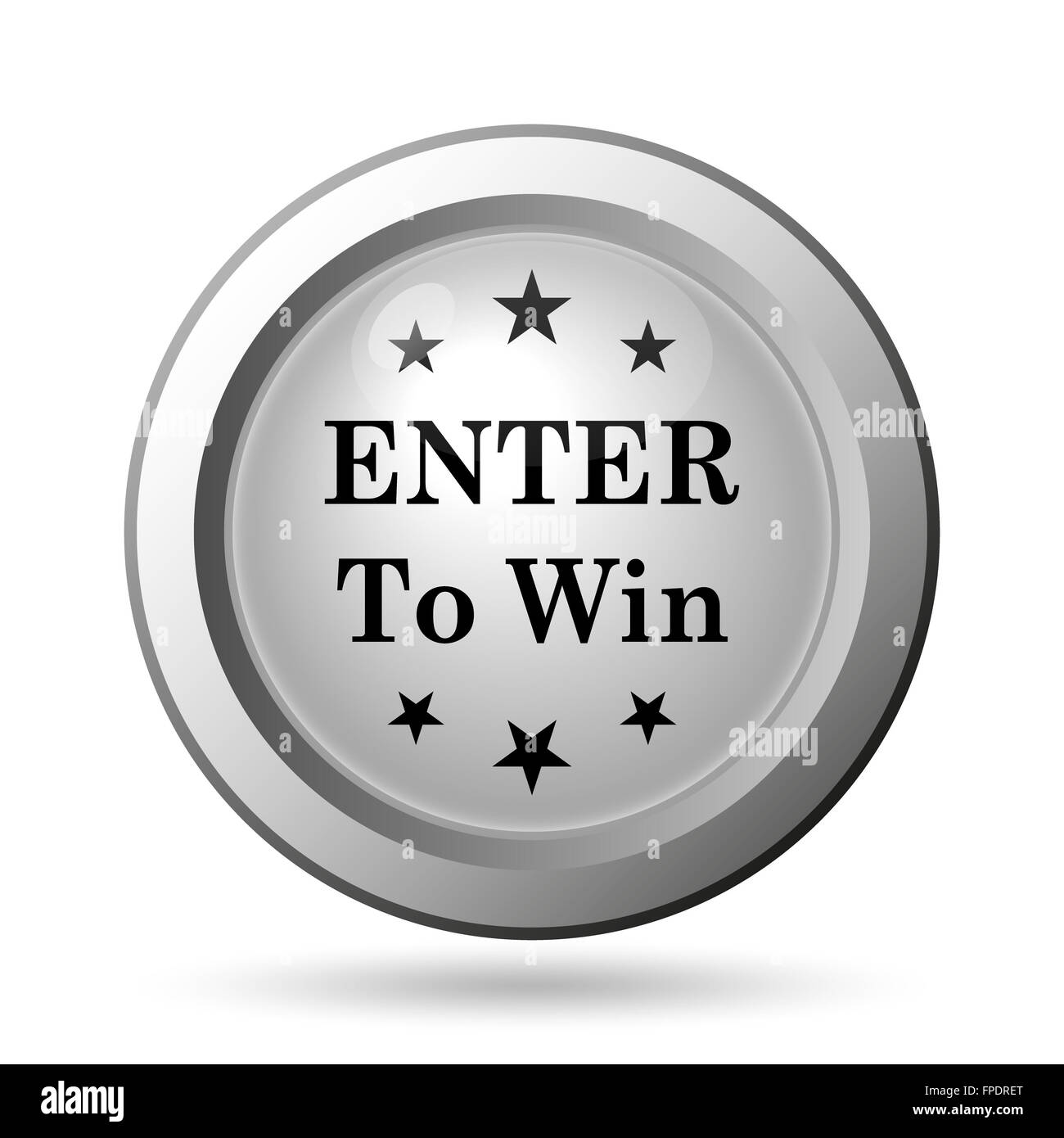 Enter to win icon. Internet button on white background Stock Photo - Alamy