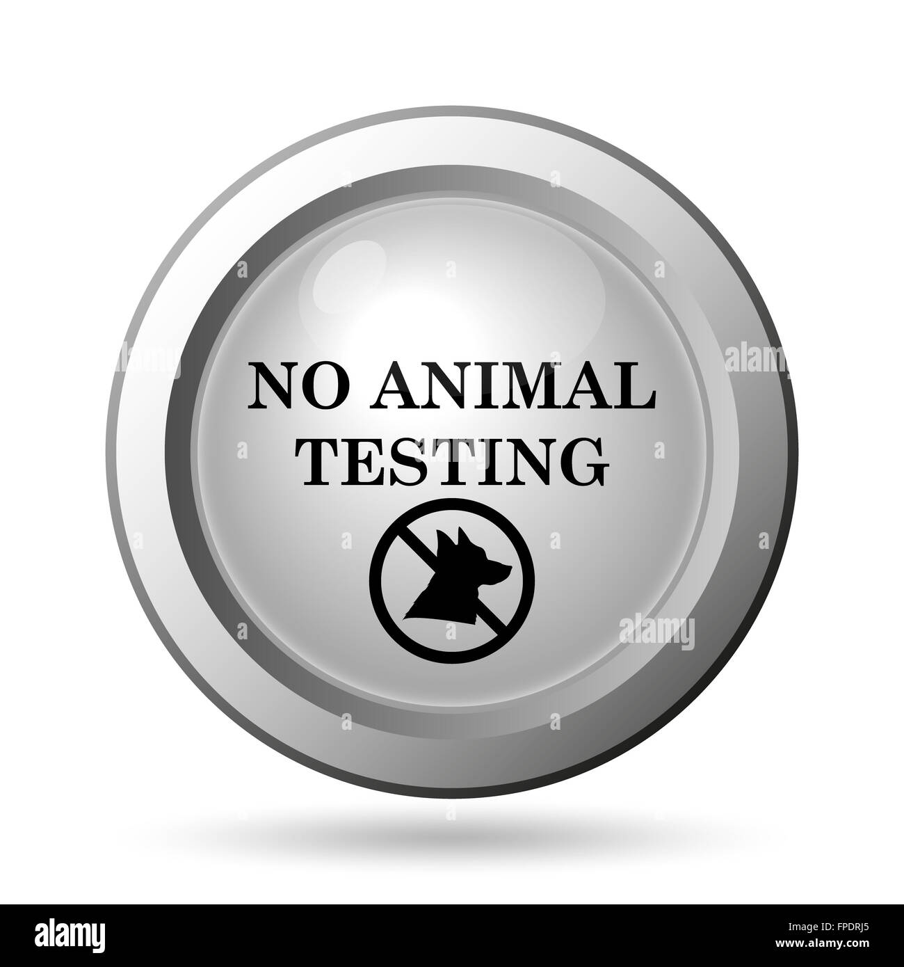 No animal testing icon. Internet button on white background Stock Photo ...
