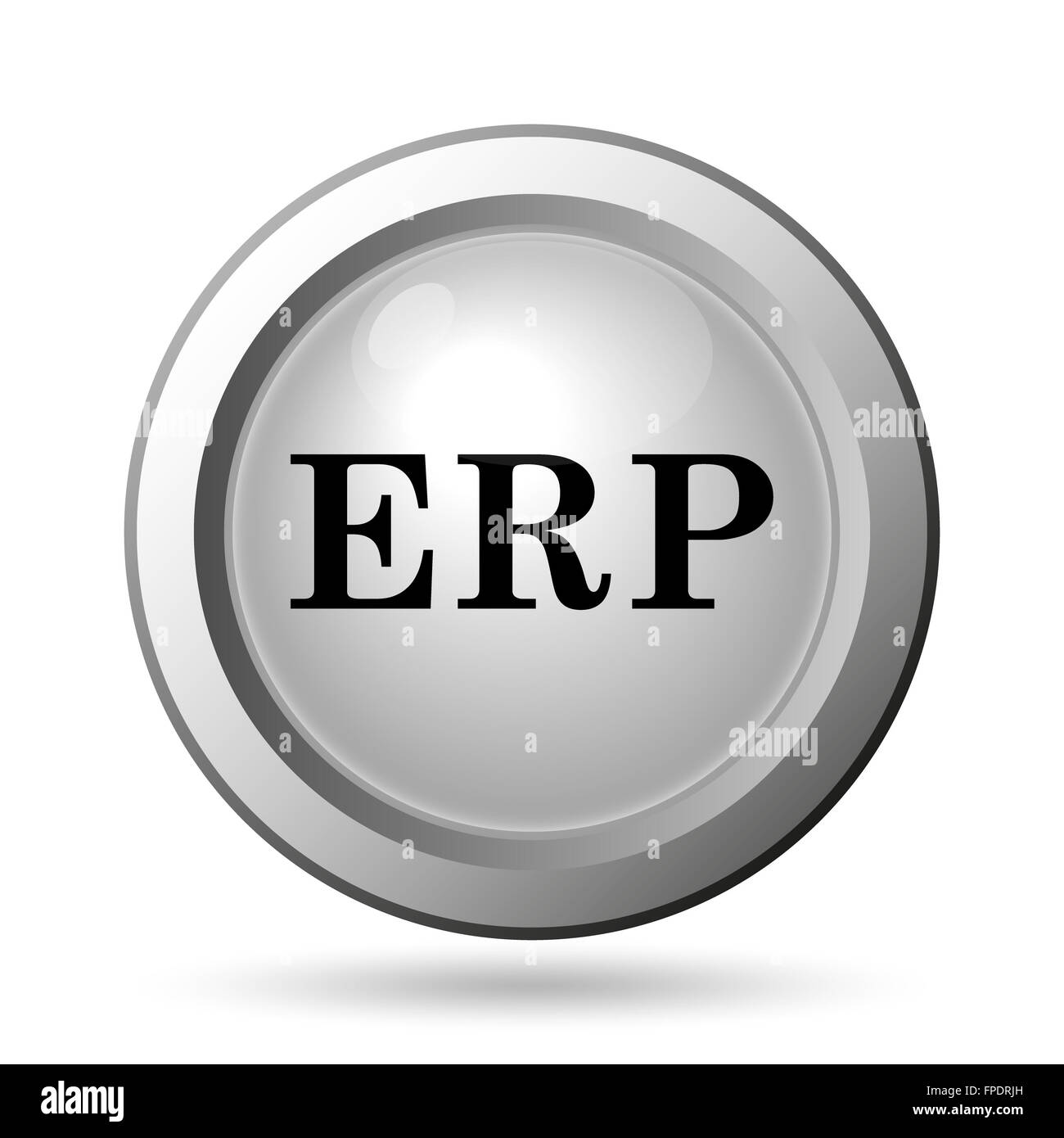 ERP icon. Internet button on white background Stock Photo - Alamy