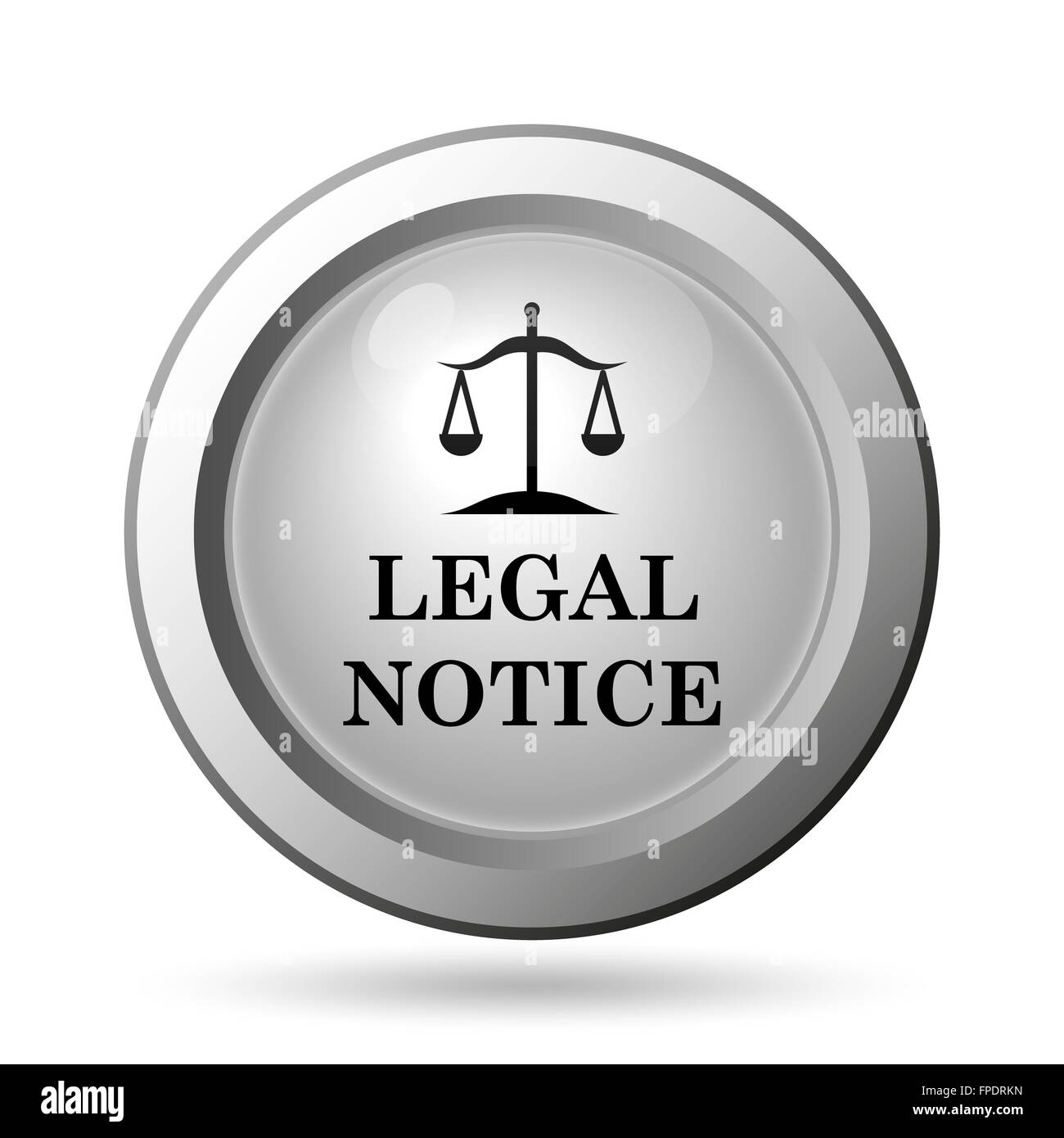 Legal notice icon. Internet button on white background Stock Photo - Alamy