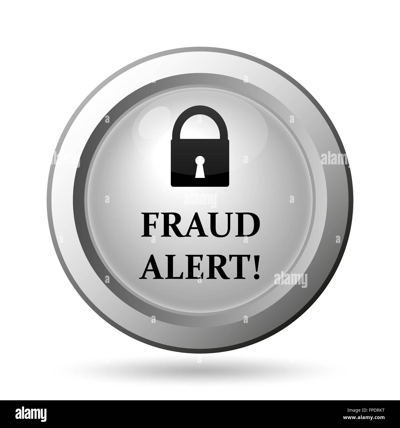 Fraud alert icon. Internet button on white background Stock Photo - Alamy