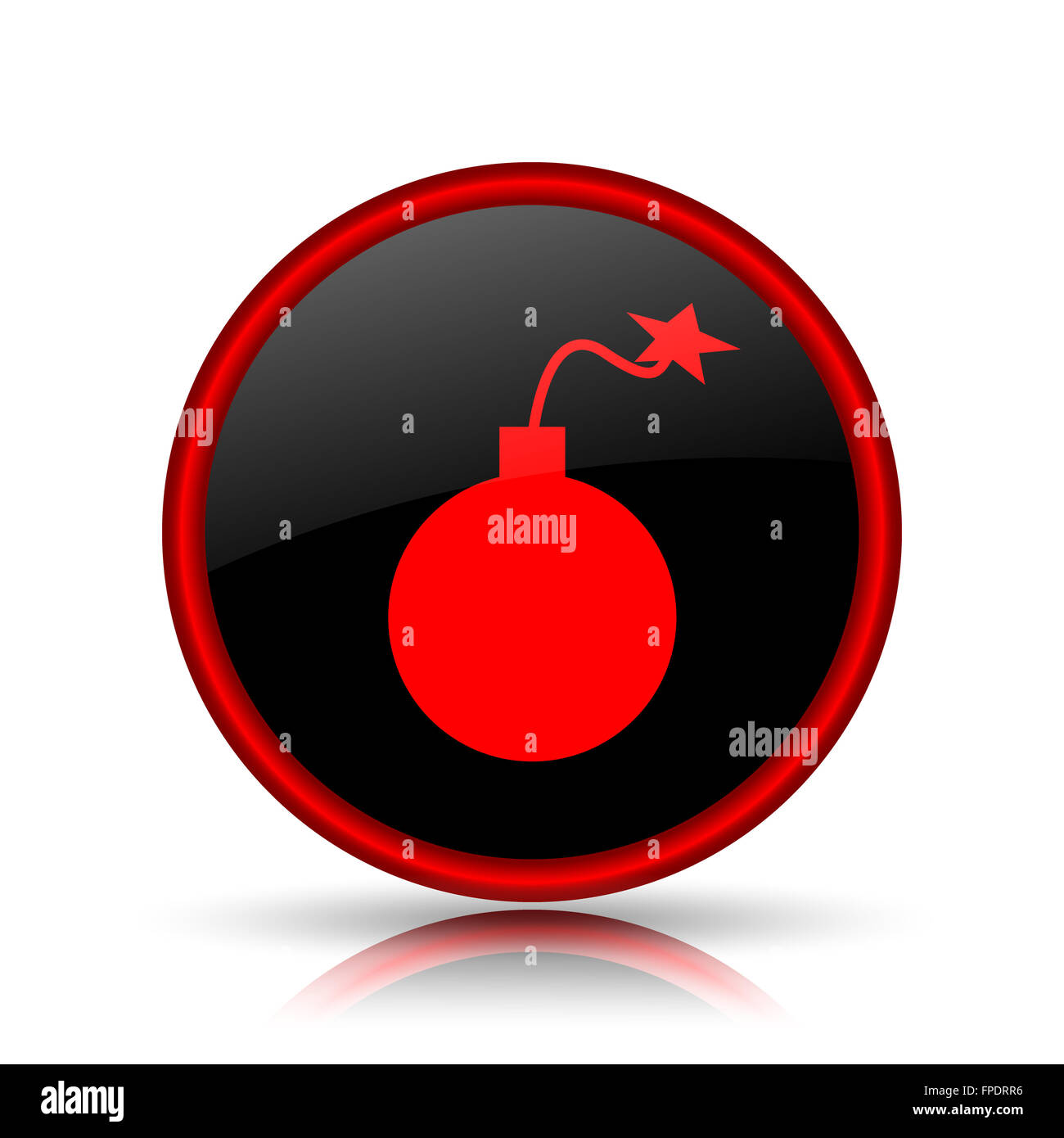 Bomb icon. Internet button on white background Stock Photo - Alamy
