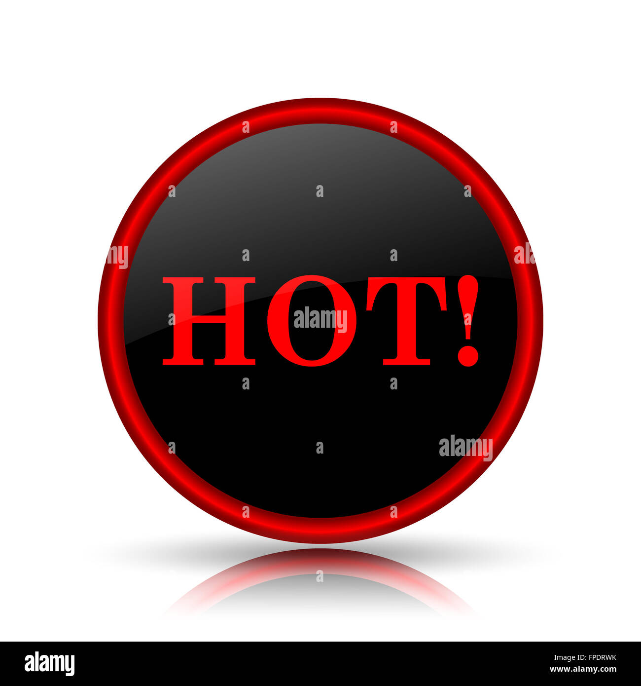 Hot icon. Internet button on white background Stock Photo - Alamy