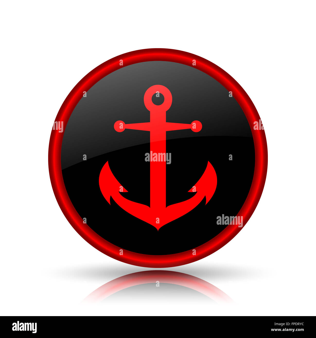 Anchor icon. Internet button on white background Stock Photo - Alamy
