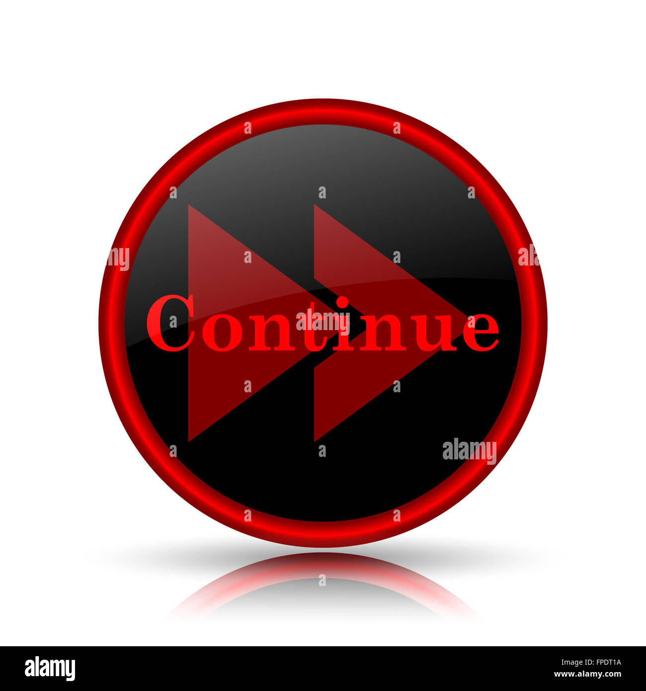 Continue icon. Internet button on white background Stock Photo - Alamy