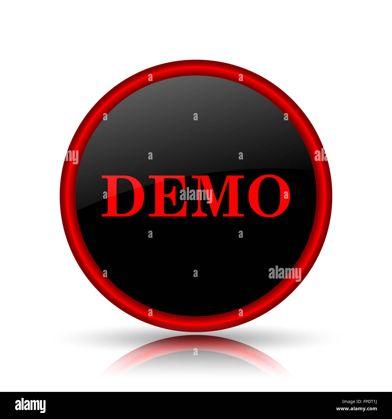 Demo icon. Internet button on white background Stock Photo - Alamy