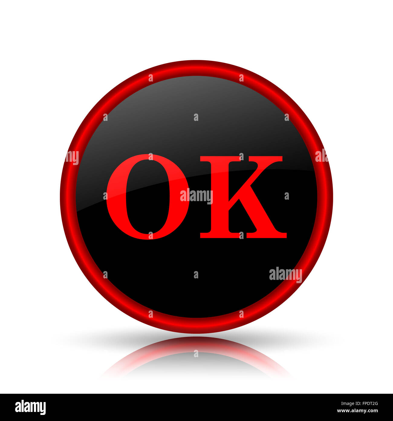 OK icon. Internet button on white background Stock Photo - Alamy