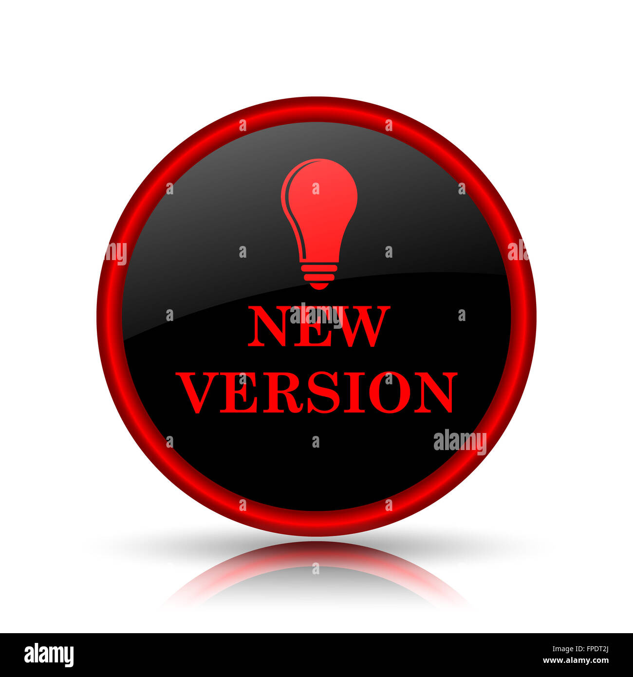 New version icon. Internet button on white background Stock Photo - Alamy