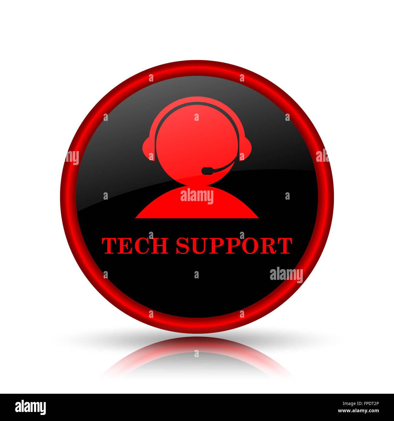 Tech support icon. Internet button on white background Stock Photo - Alamy