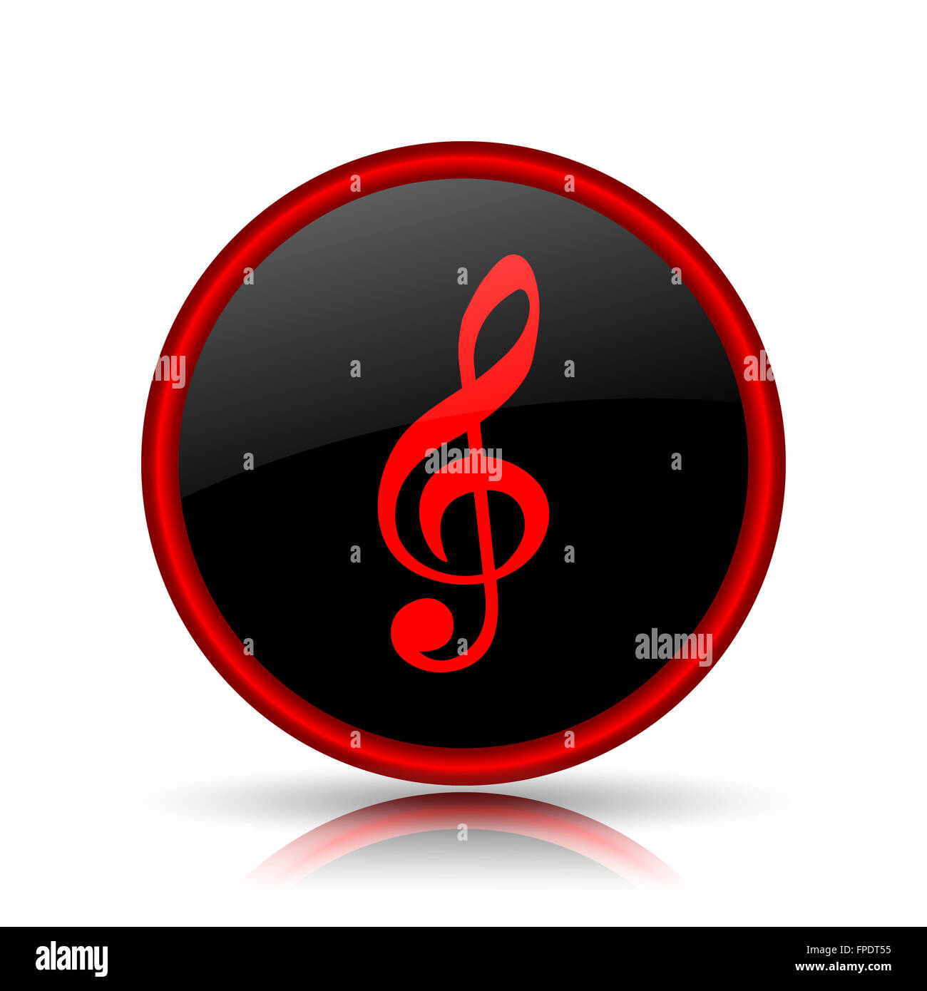 Musical note icon. Internet button on white background Stock Photo - Alamy