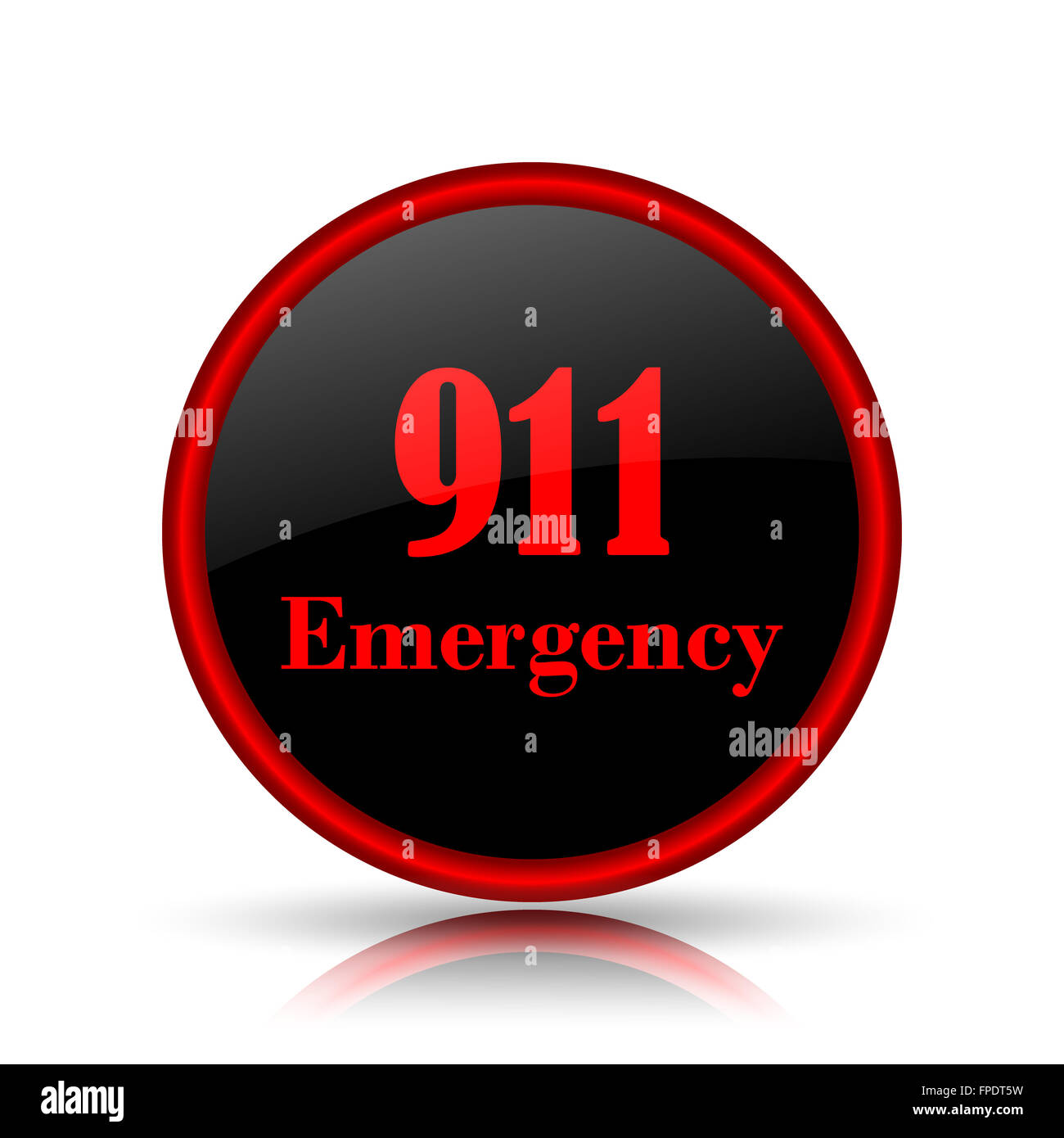 911 Emergency icon. Internet button on white background Stock Photo - Alamy