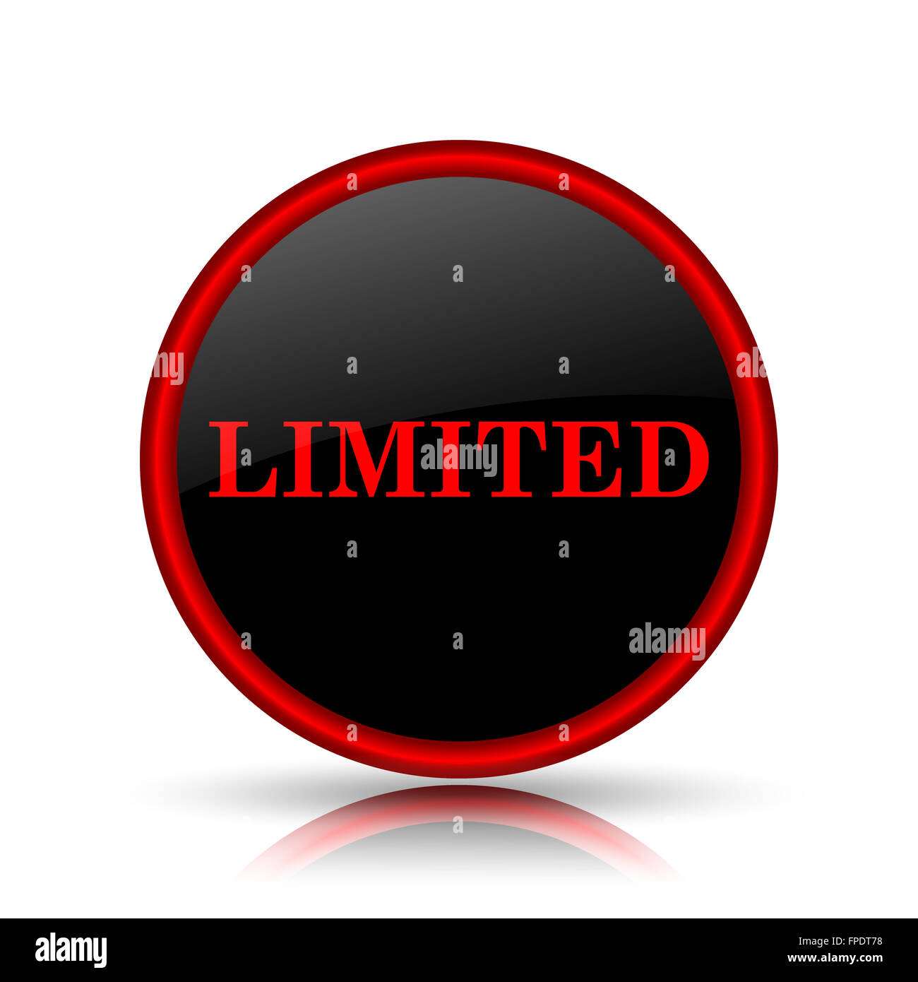 Limited icon. Internet button on white background Stock Photo - Alamy