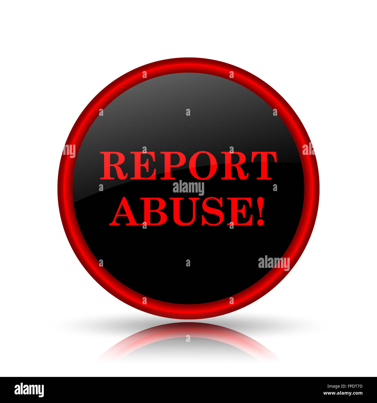Report abuse icon. Internet button on white background Stock Photo - Alamy