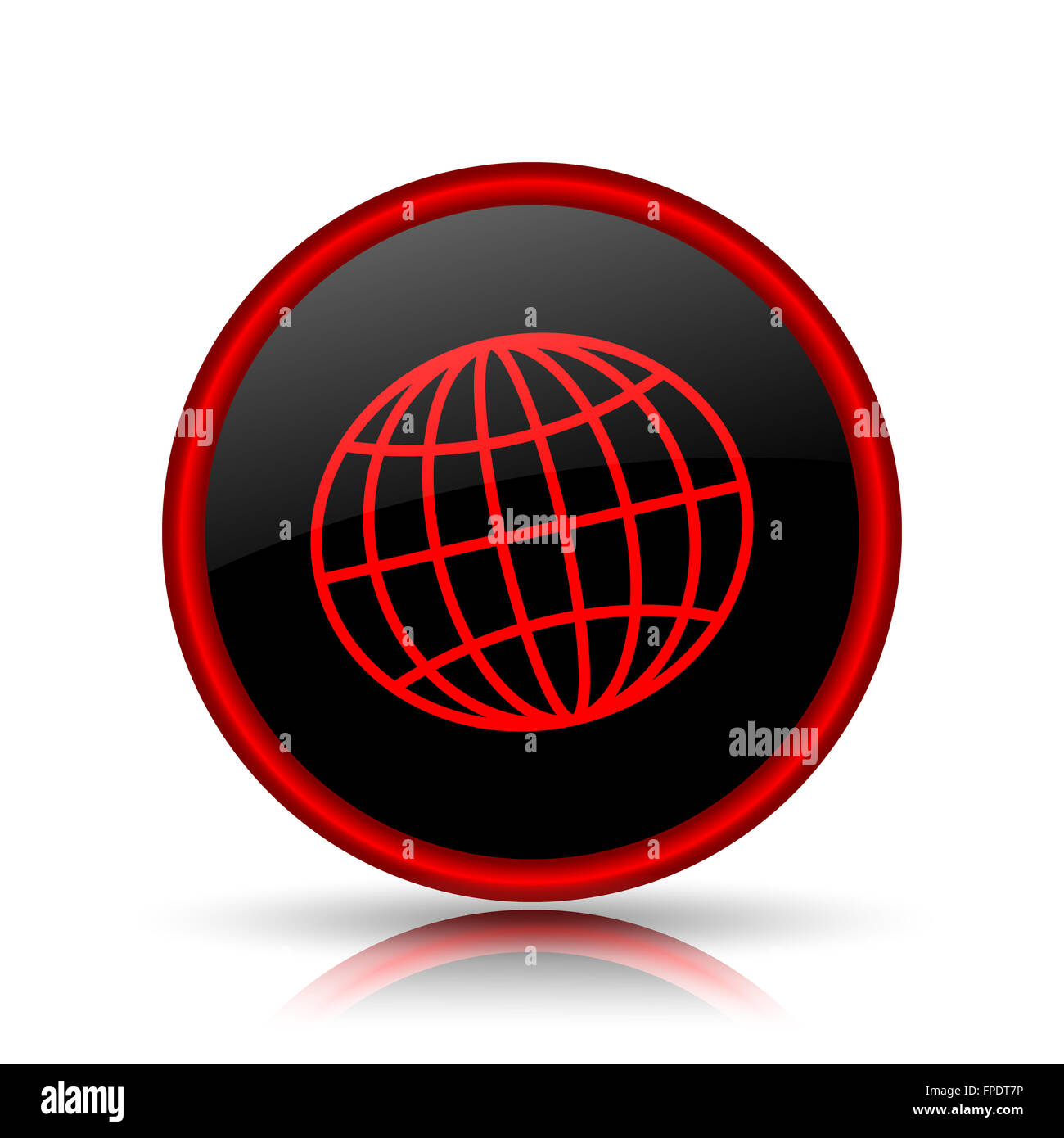 Globe icon. Internet button on white background Stock Photo - Alamy