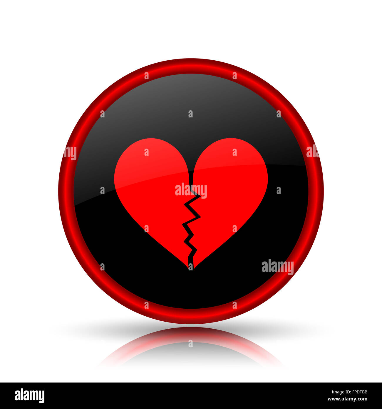 Broken heart icon. Internet button on white background Stock Photo - Alamy