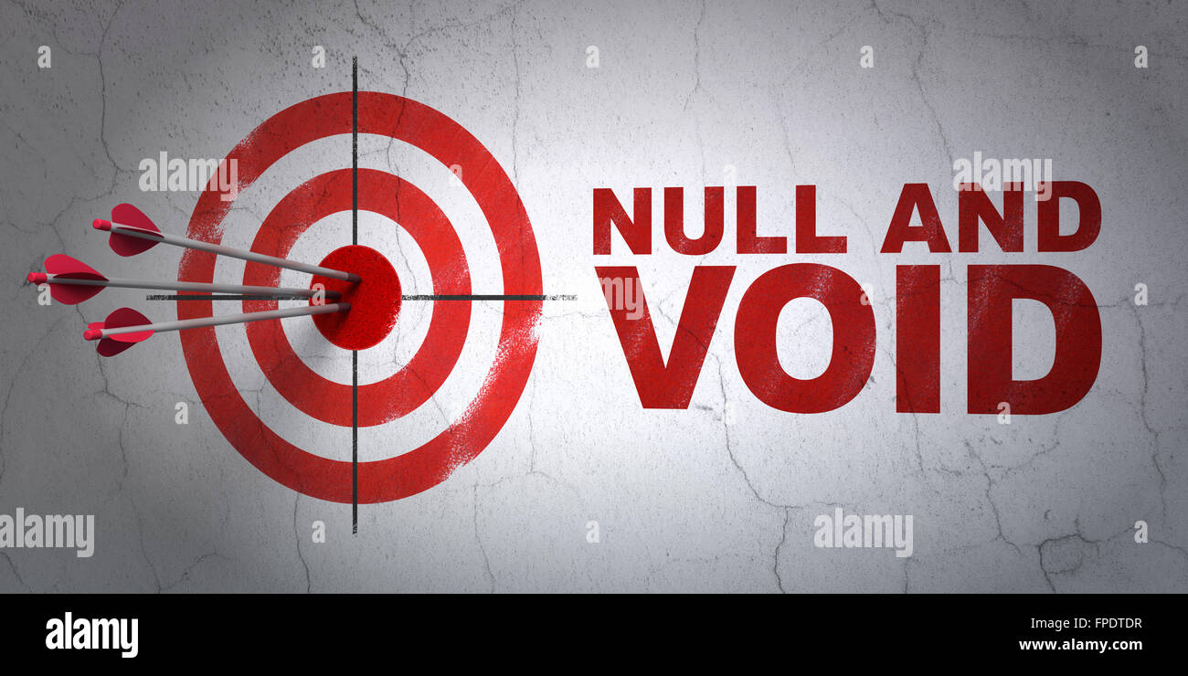 Law concept: target and Null And Void on wall background Stock Photo ...