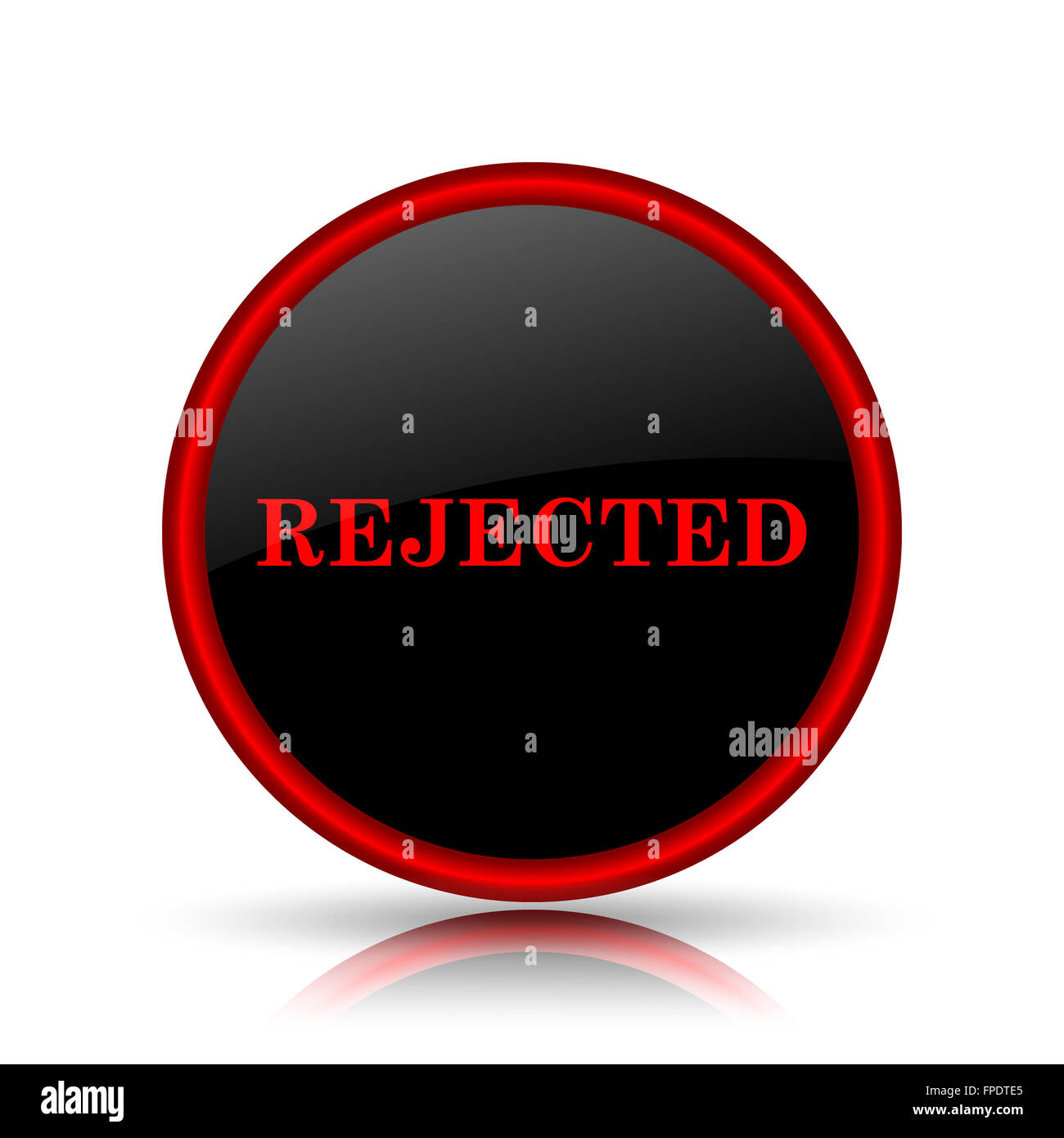 Rejected icon. Internet button on white background Stock Photo - Alamy