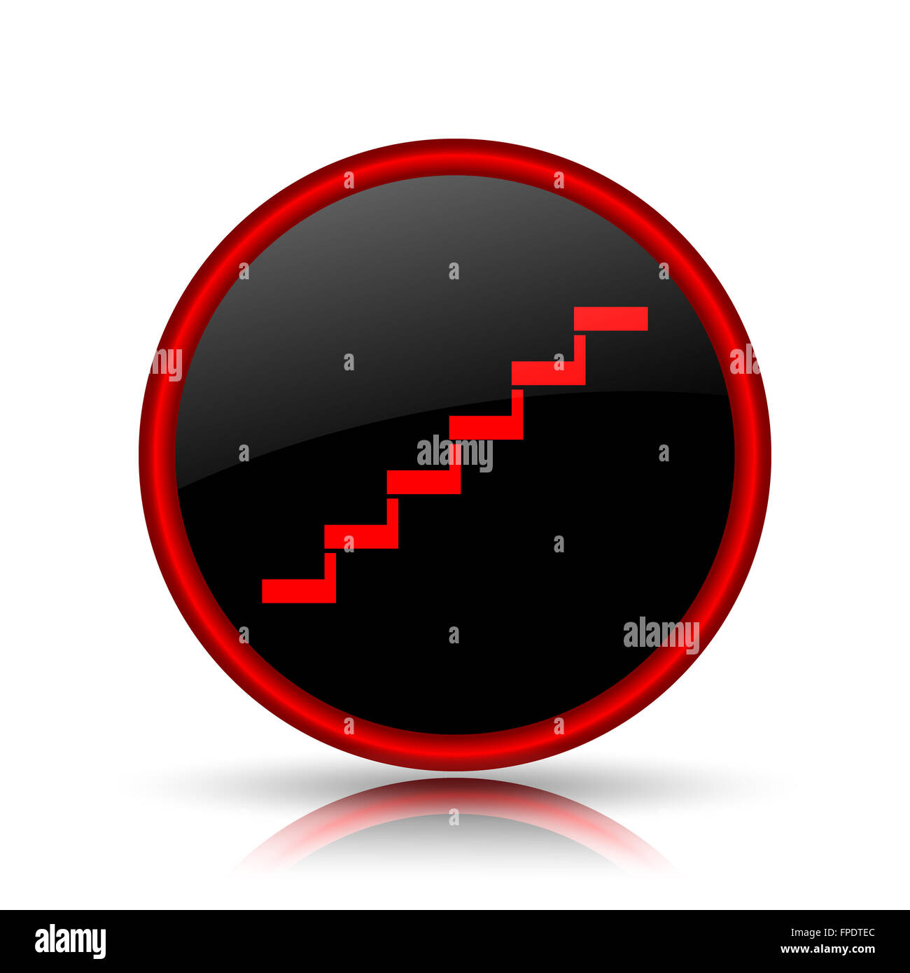 Stairs icon. Internet button on white background Stock Photo - Alamy