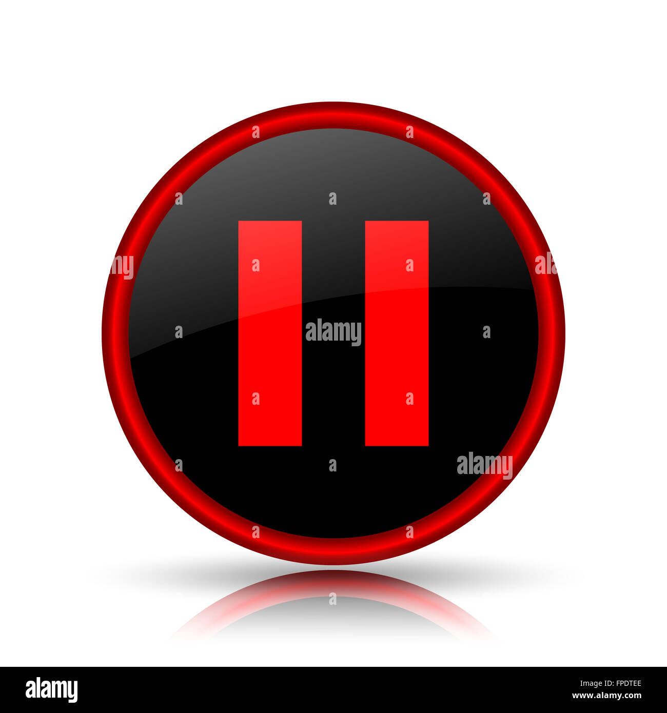 Pause icon. Internet button on white background Stock Photo - Alamy