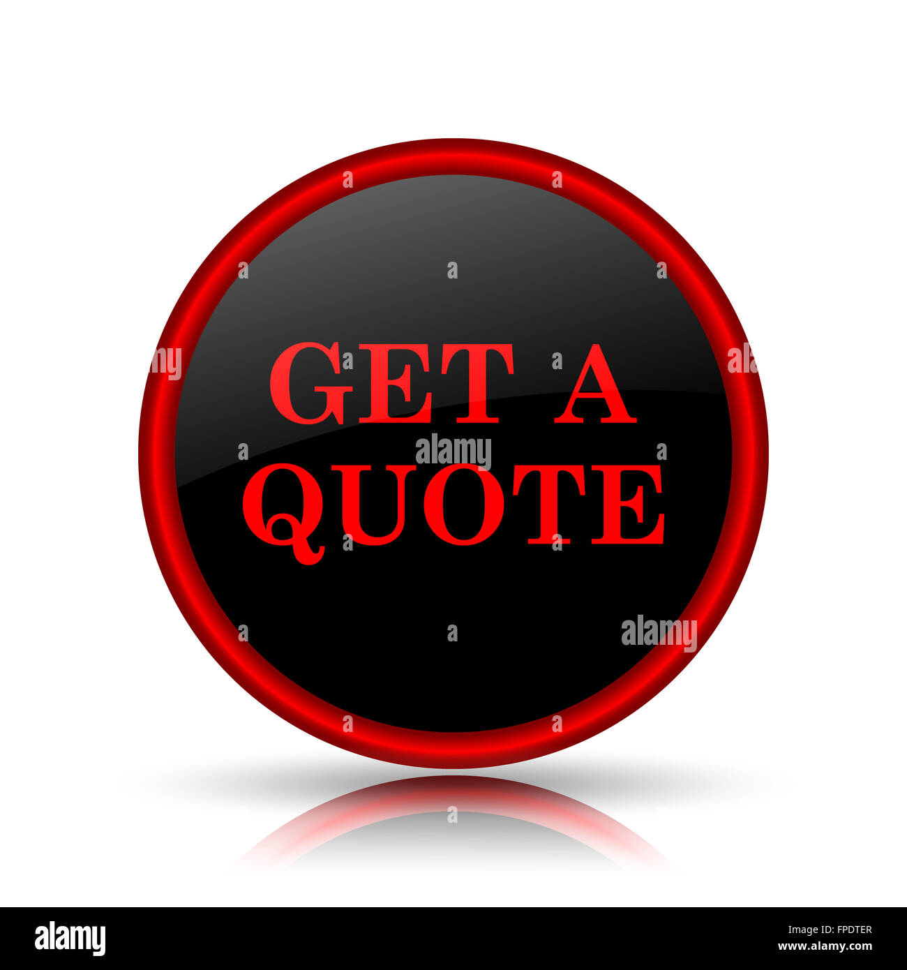 Get a quote icon. Internet button on white background Stock Photo - Alamy