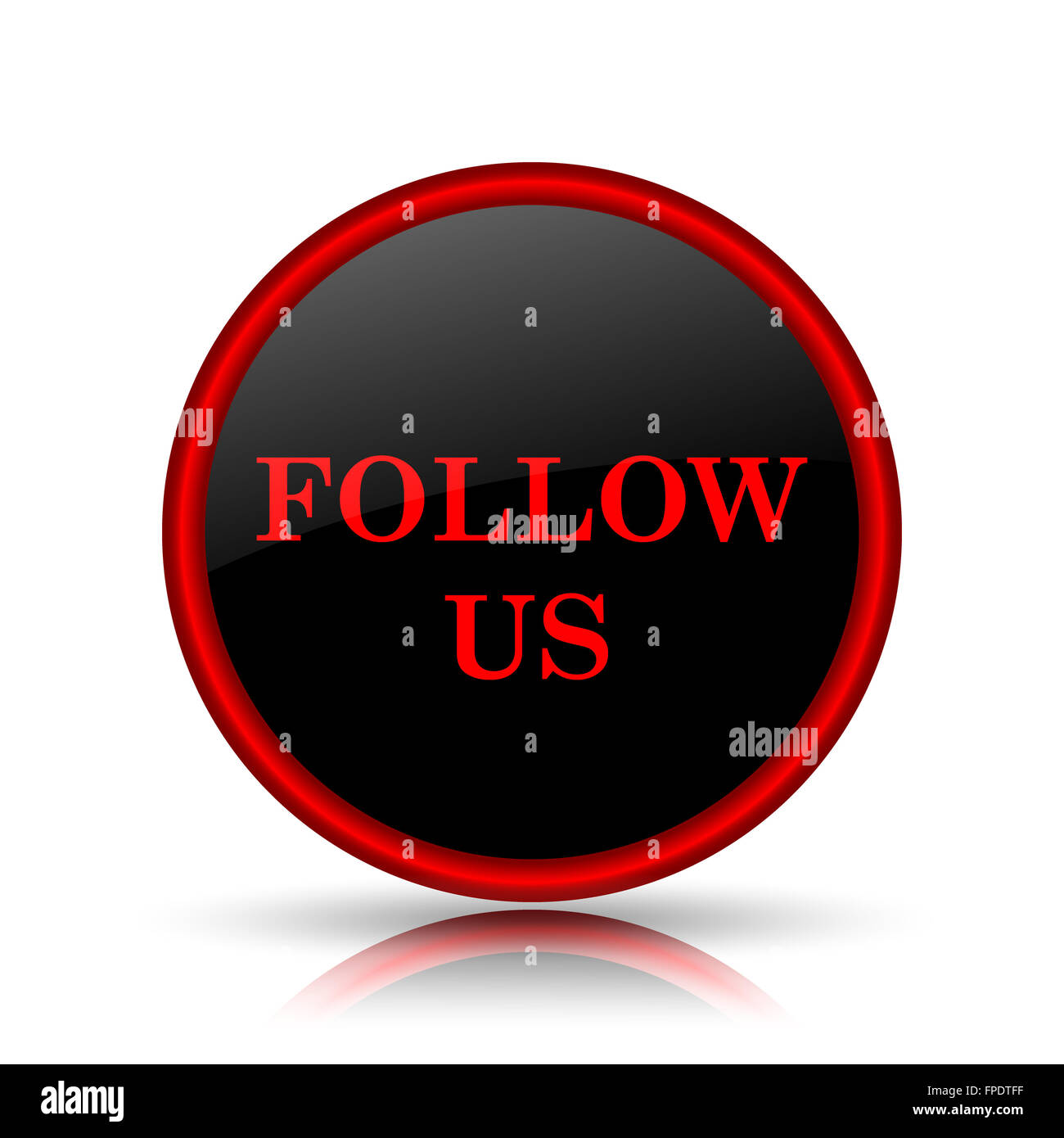 Follow us icon. Internet button on white background Stock Photo - Alamy