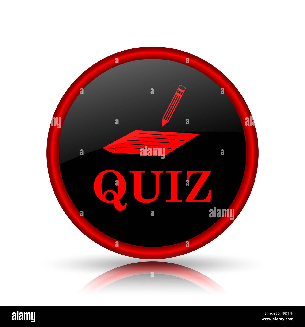 Quiz icon. Internet button on white background Stock Photo - Alamy