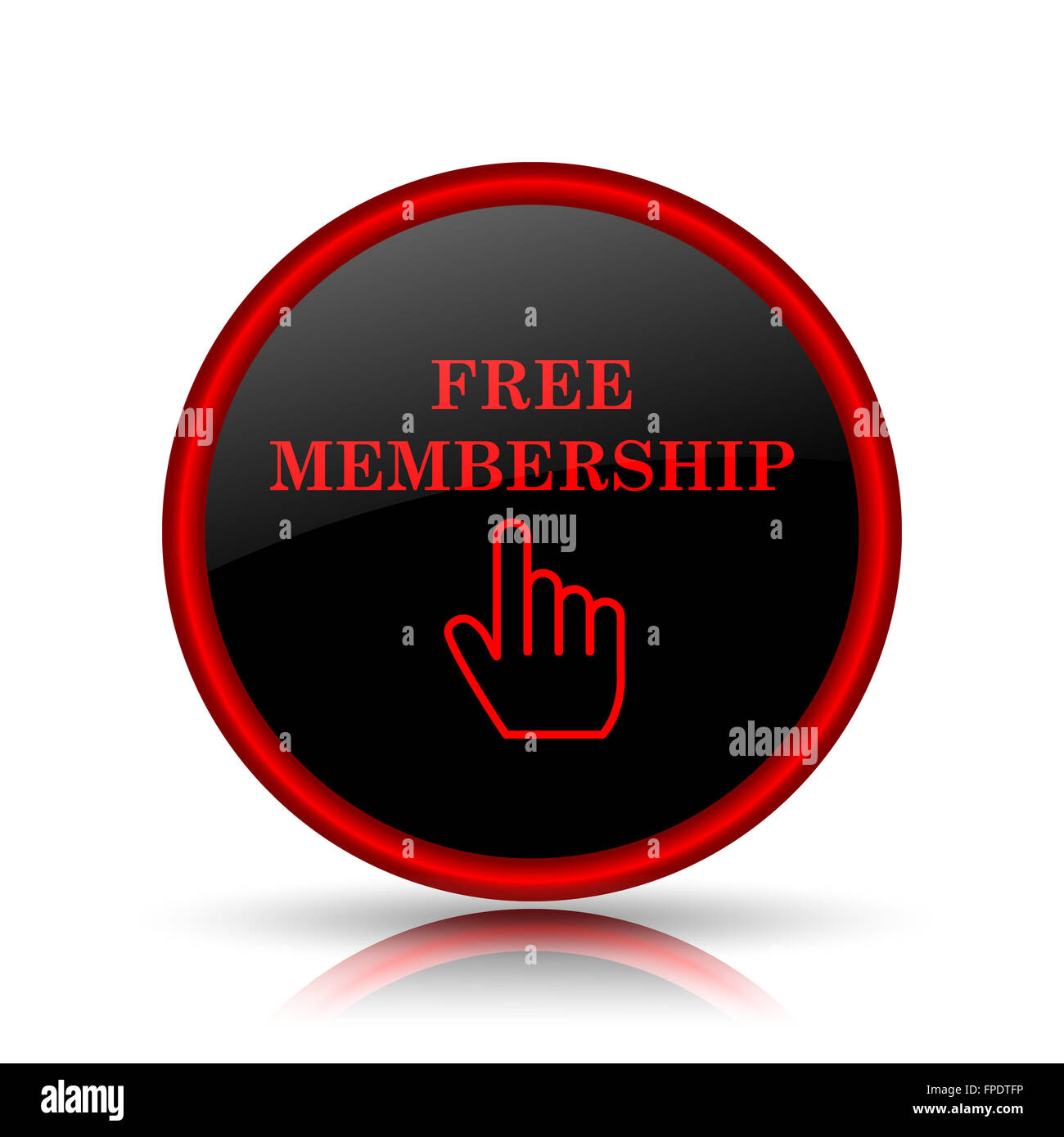 Free membership icon. Internet button on white background Stock Photo ...