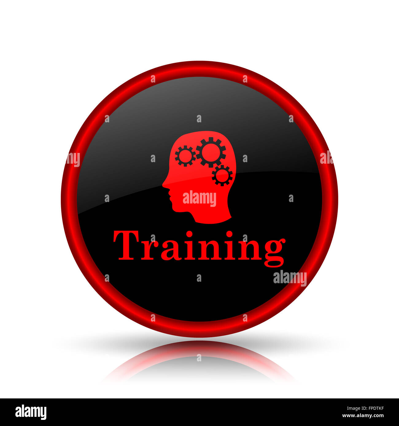 Training icon. Internet button on white background Stock Photo - Alamy
