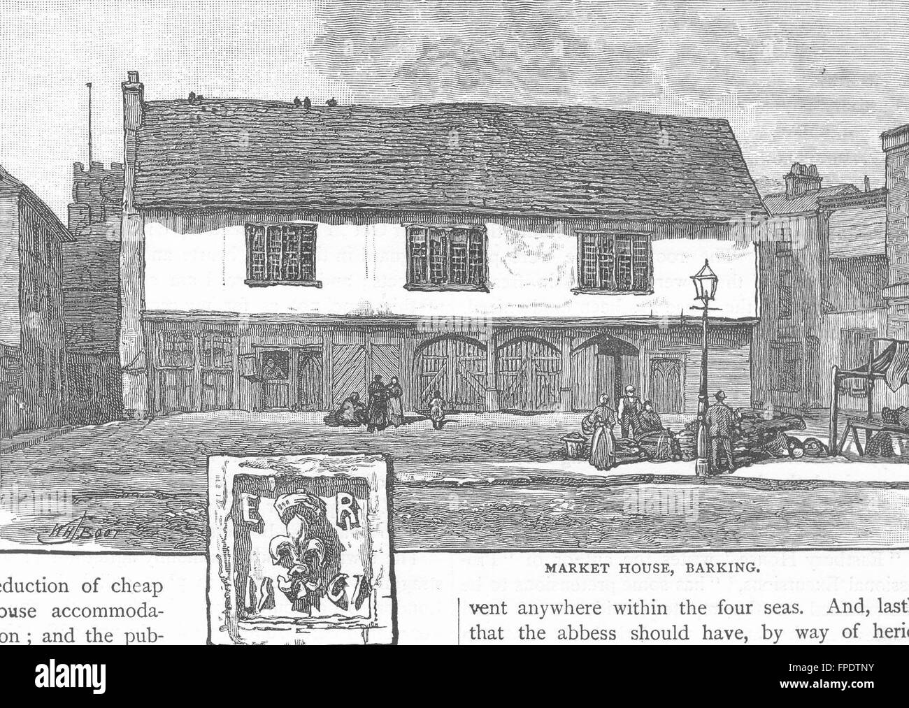 BARKING: Market House, Barking, antique print 1888 Stock Photo - Alamy