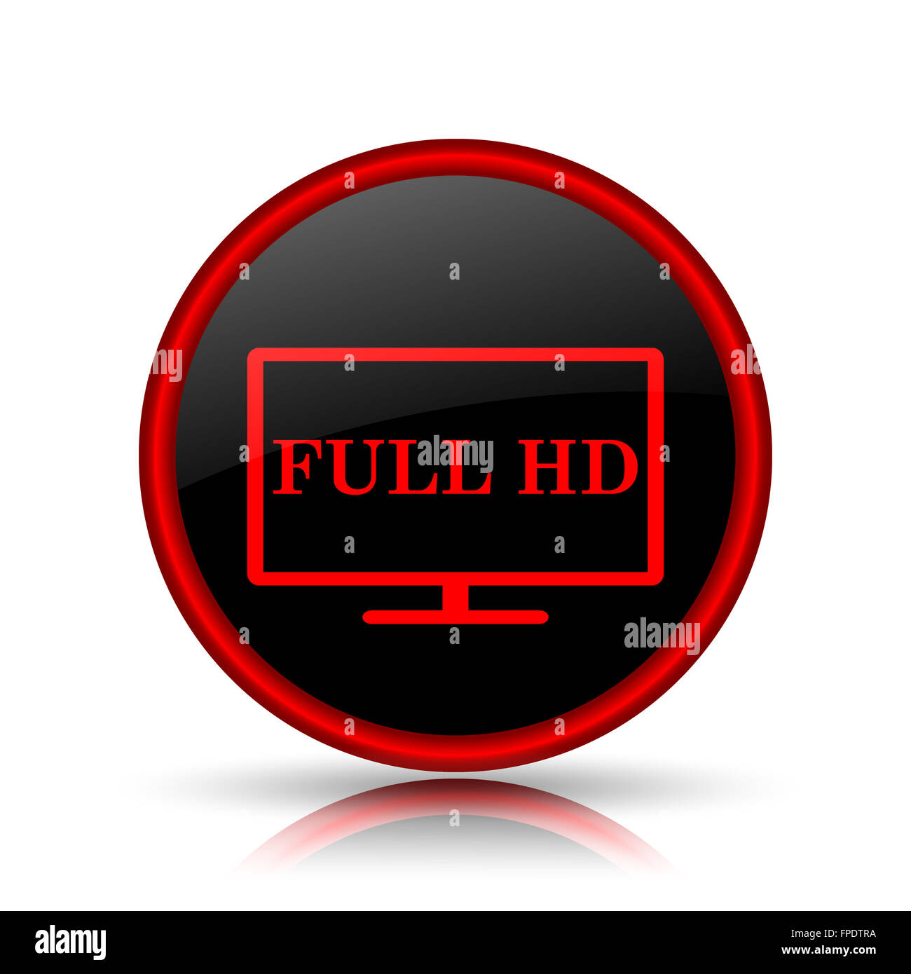 Full HD icon. Internet button on white background Stock Photo - Alamy