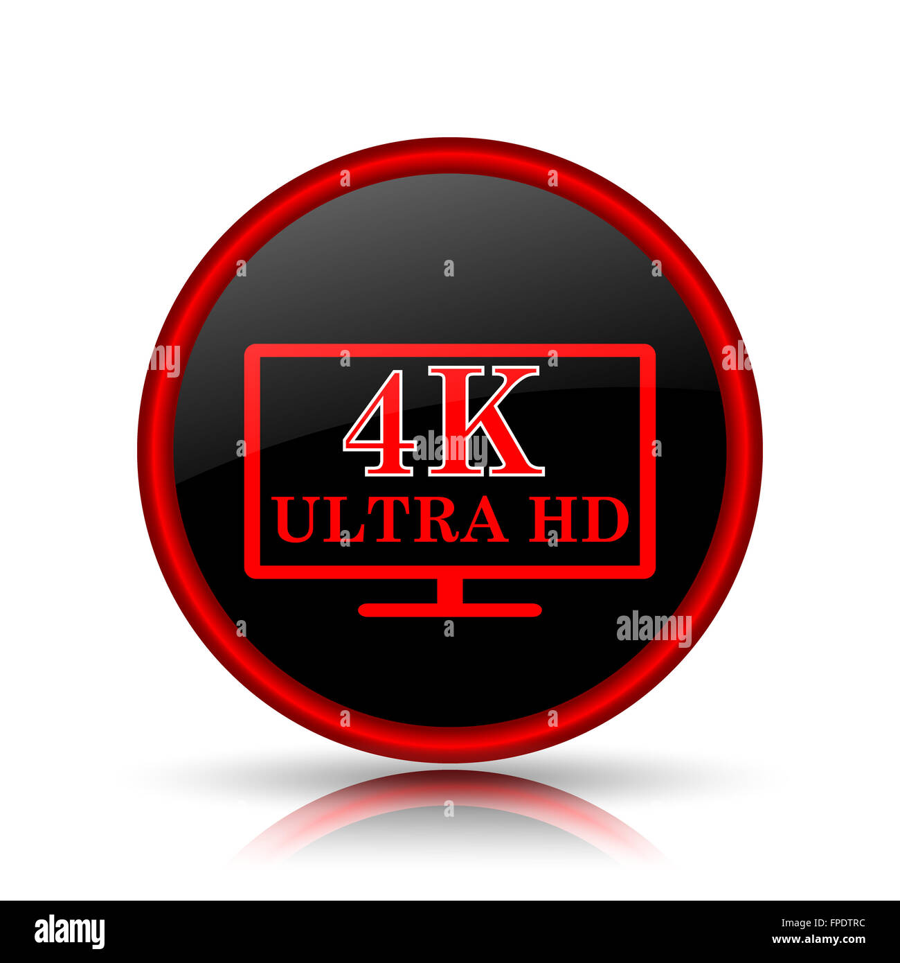 4K ultra HD icon. Internet button on white background Stock Photo - Alamy