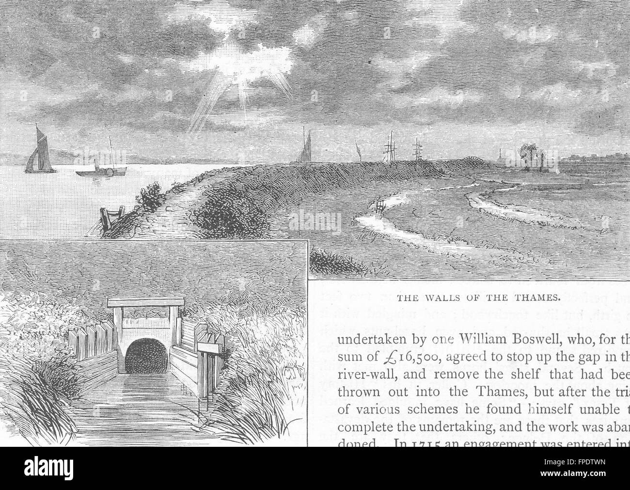 DAGENHAM: The Walls of the Thames, antique print 1888 Stock Photo - Alamy