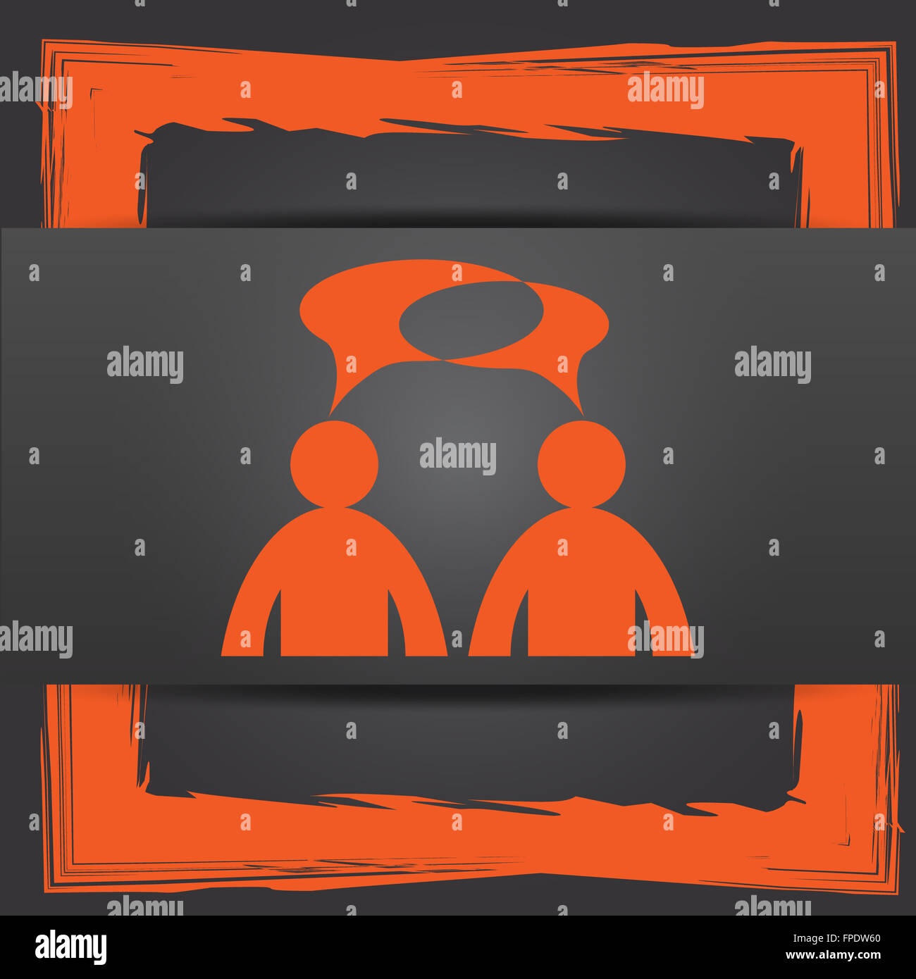 Comments icon. Internet button on grey background. - men with bubbles ...
