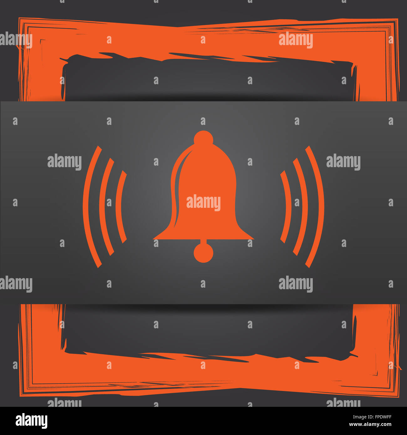 Bell icon. Internet button on grey background Stock Photo - Alamy