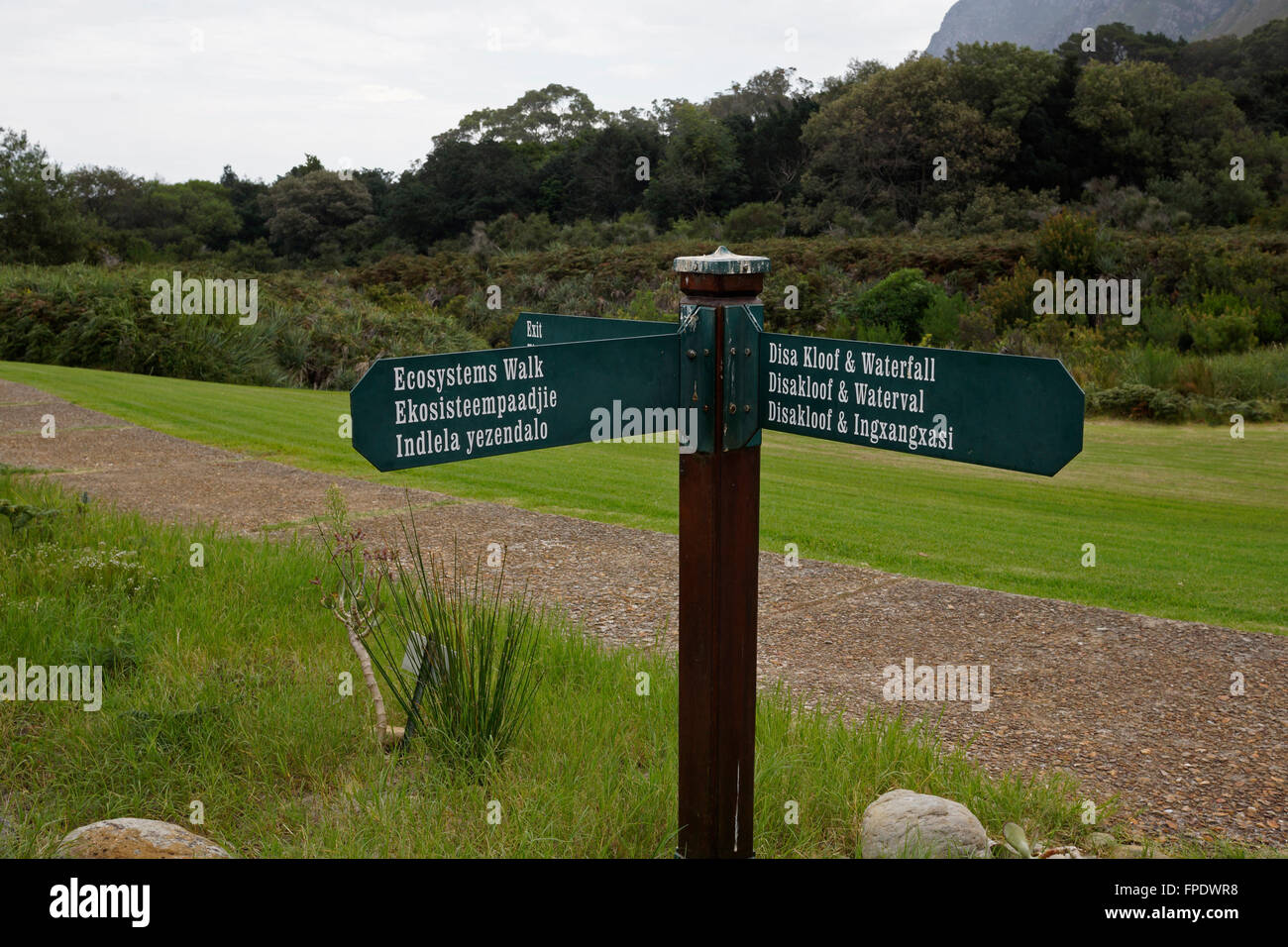 Information and direction sign in the Harold Porter National Botanical ...