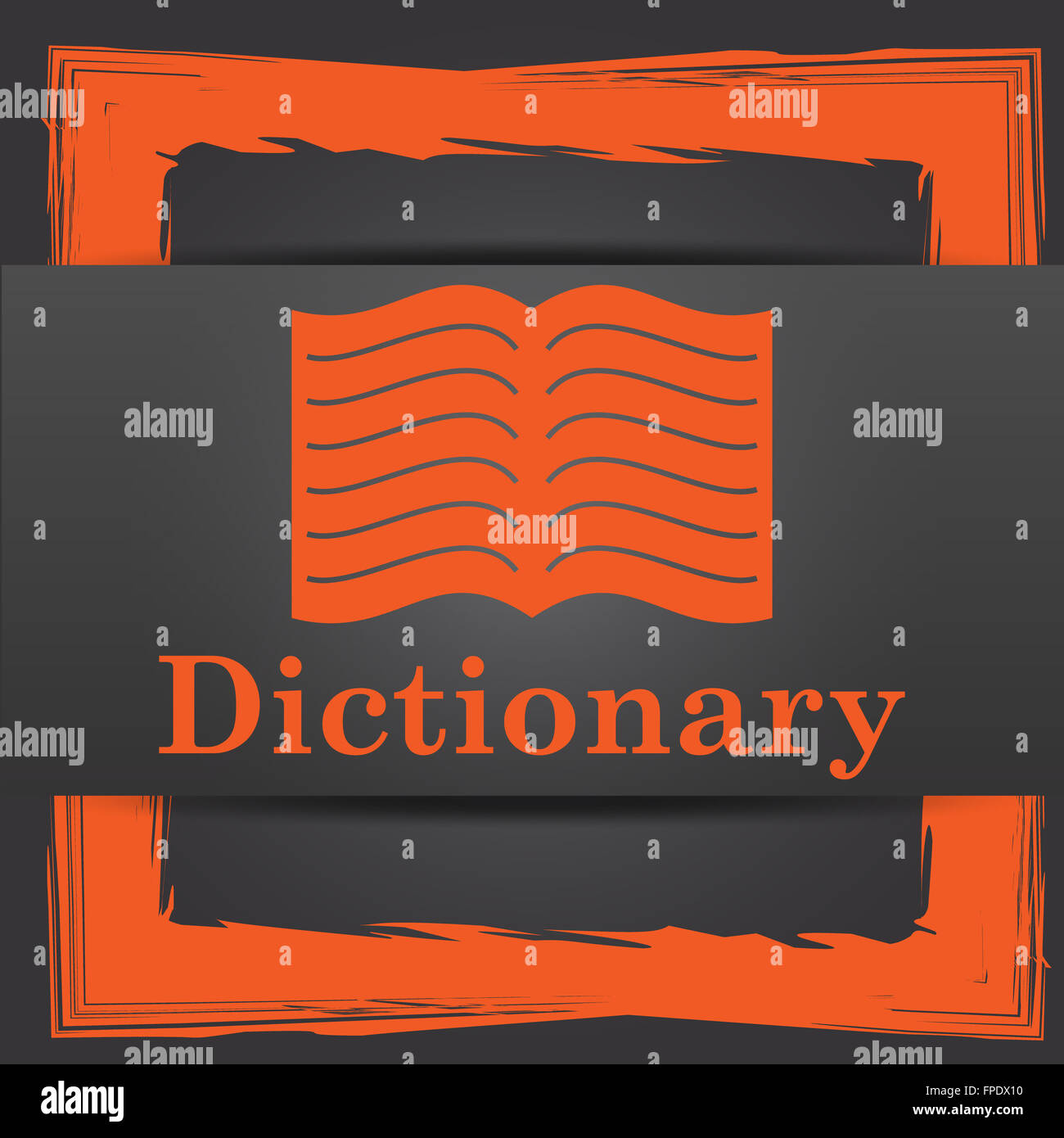 Dictionary icon. Internet button on grey background Stock Photo - Alamy