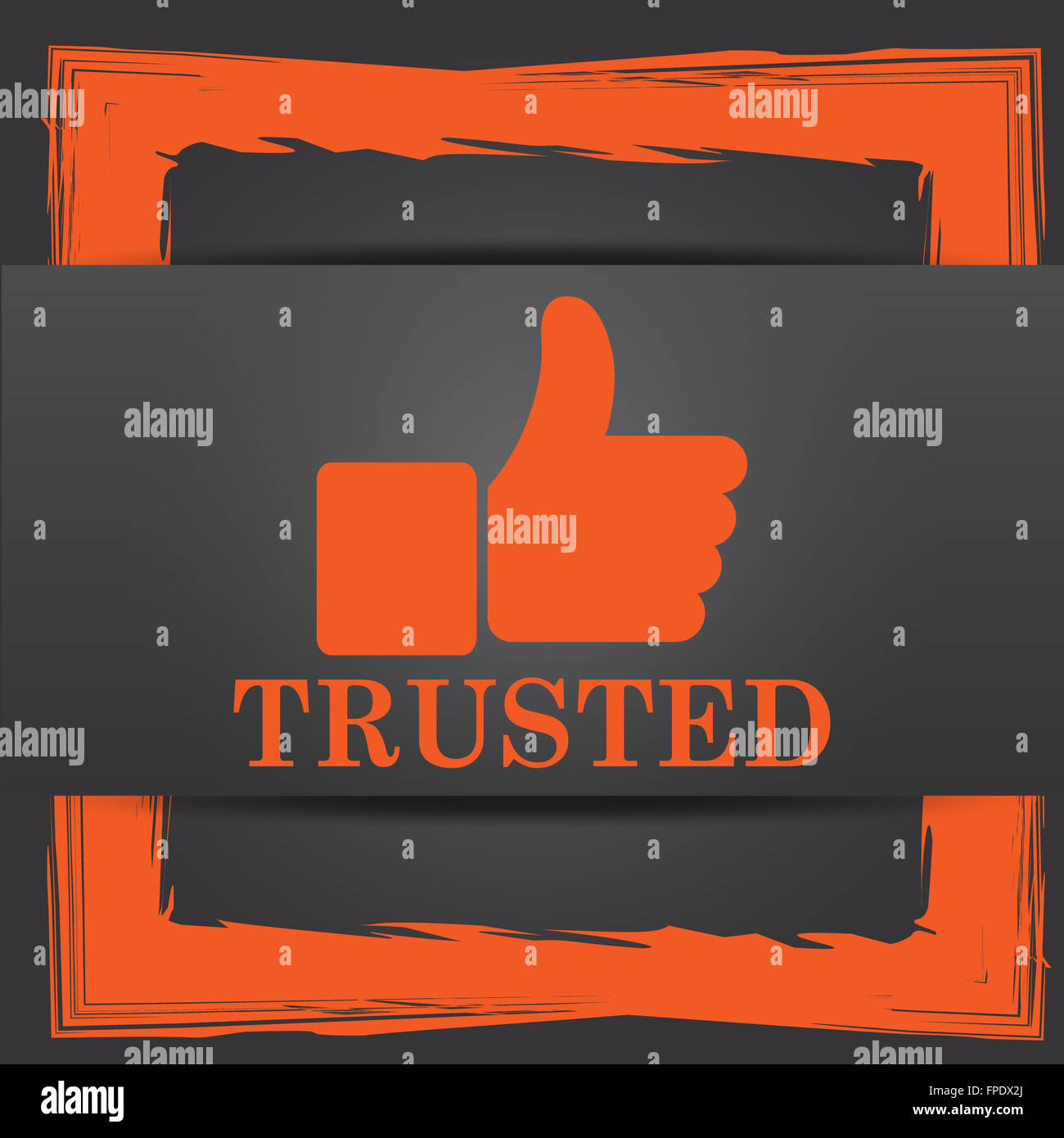 Trusted icon. Internet button on grey background Stock Photo - Alamy