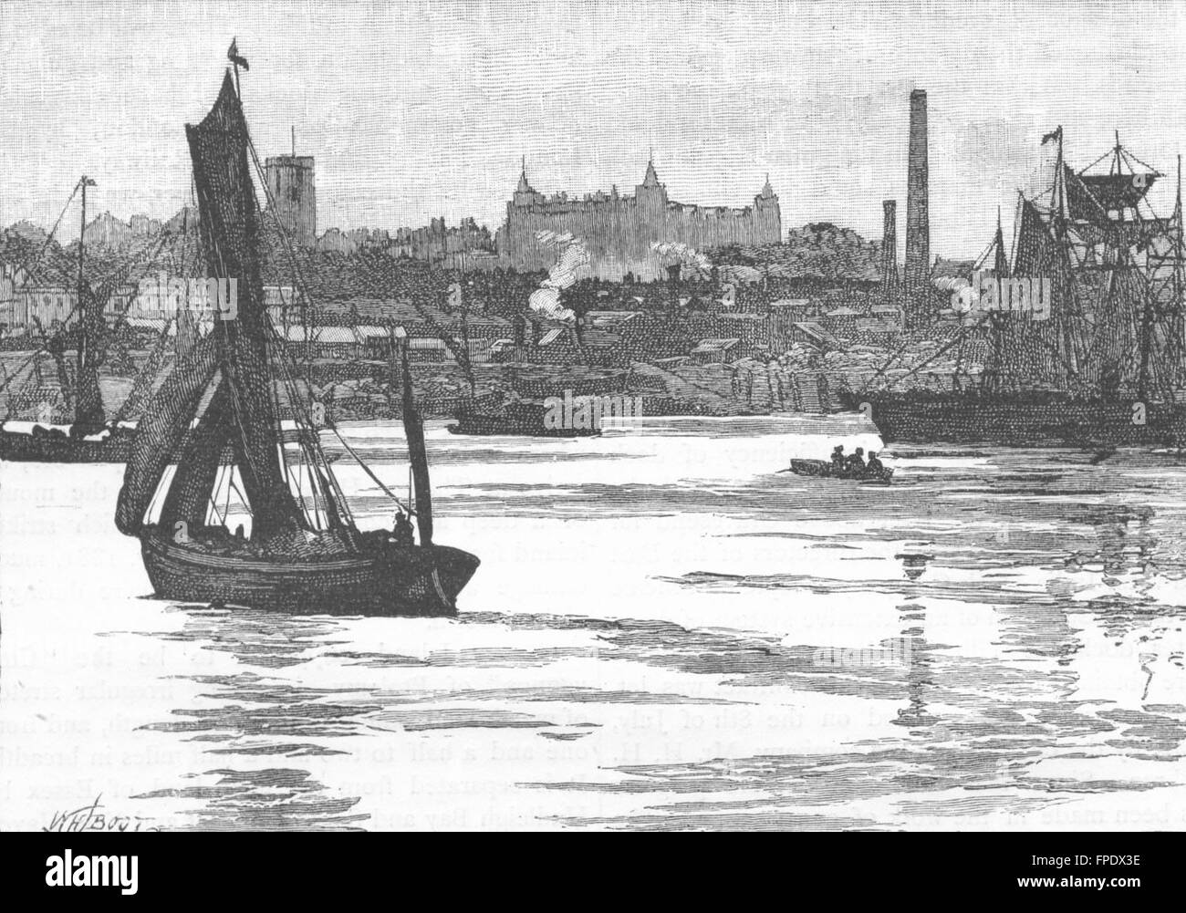 WOOLWICH: Woolwich, from the river, antique print 1888 Stock Photo - Alamy
