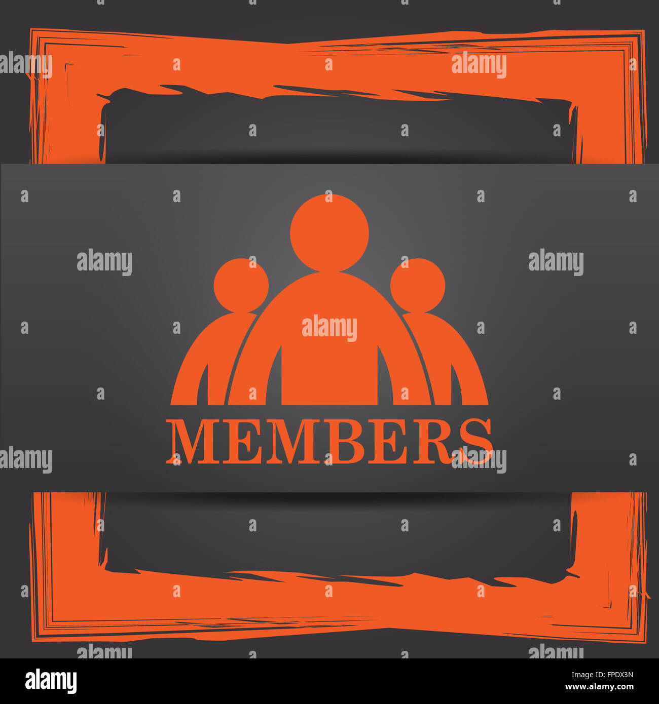 Members icon. Internet button on grey background Stock Photo - Alamy