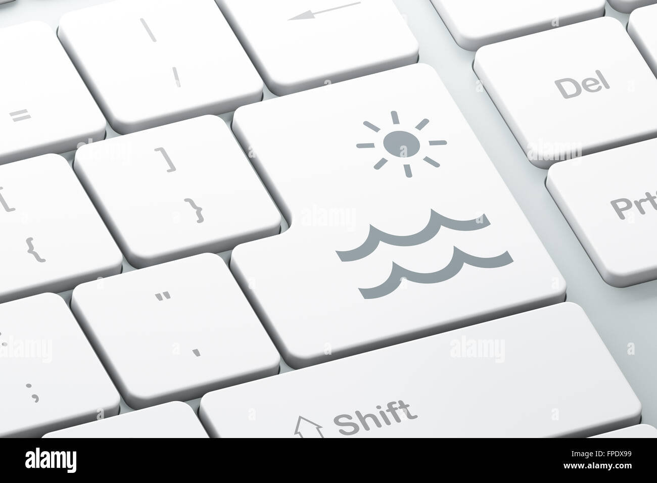 Vacation concept: Beach on computer keyboard background Stock Photo - Alamy