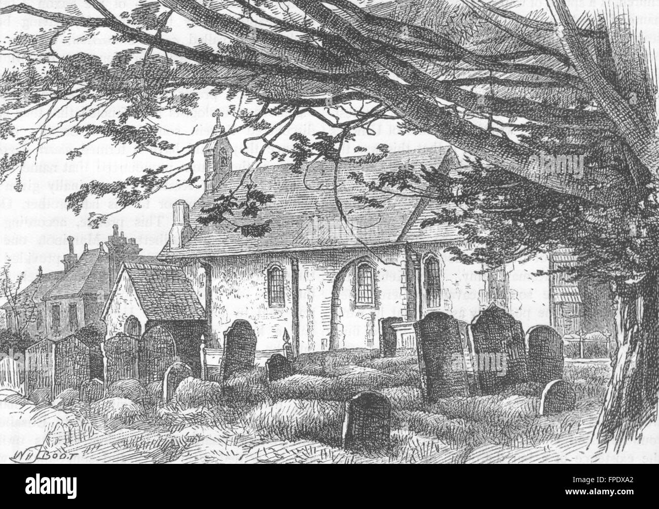 KESTON: Keston Church. Kent, antique print 1888 Stock Photo - Alamy