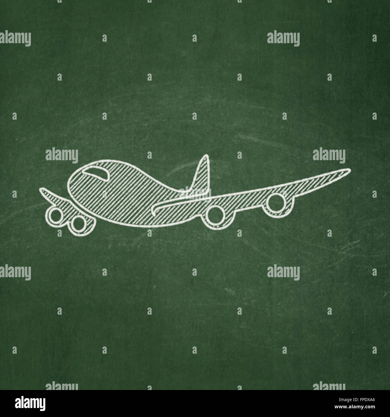Travel concept: Airplane on chalkboard background Stock Photo - Alamy