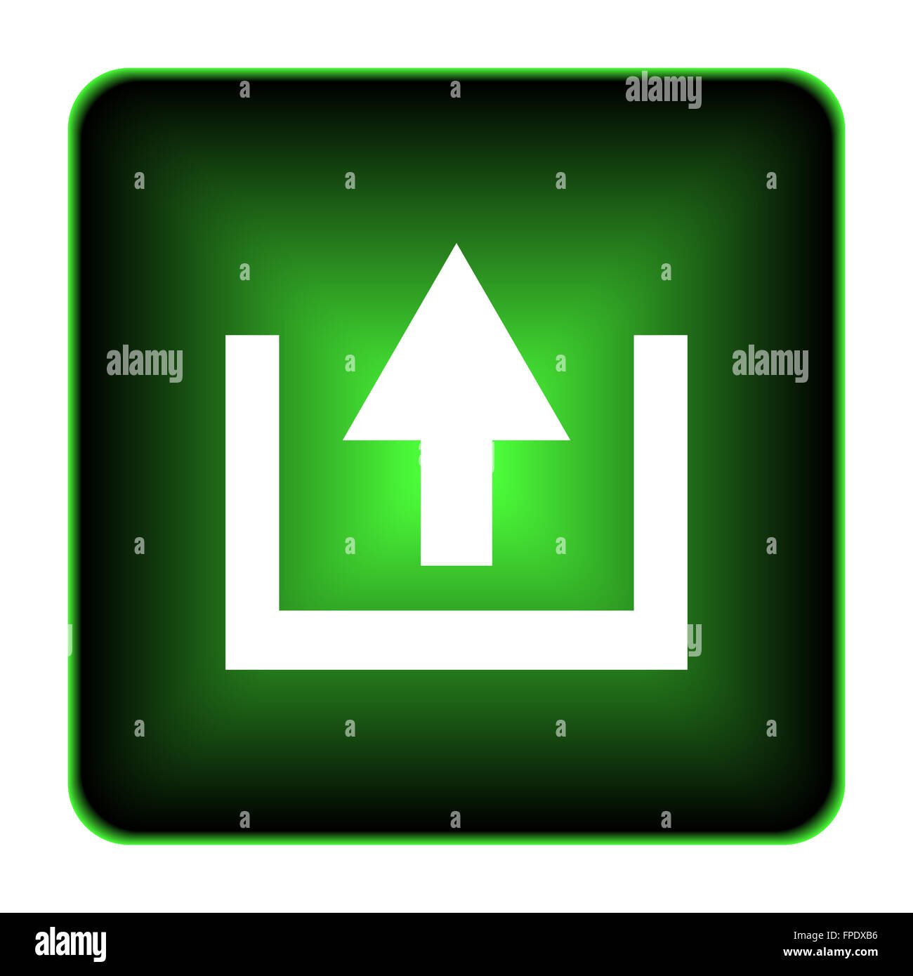 Upload icon. Internet button on white background Stock Photo - Alamy