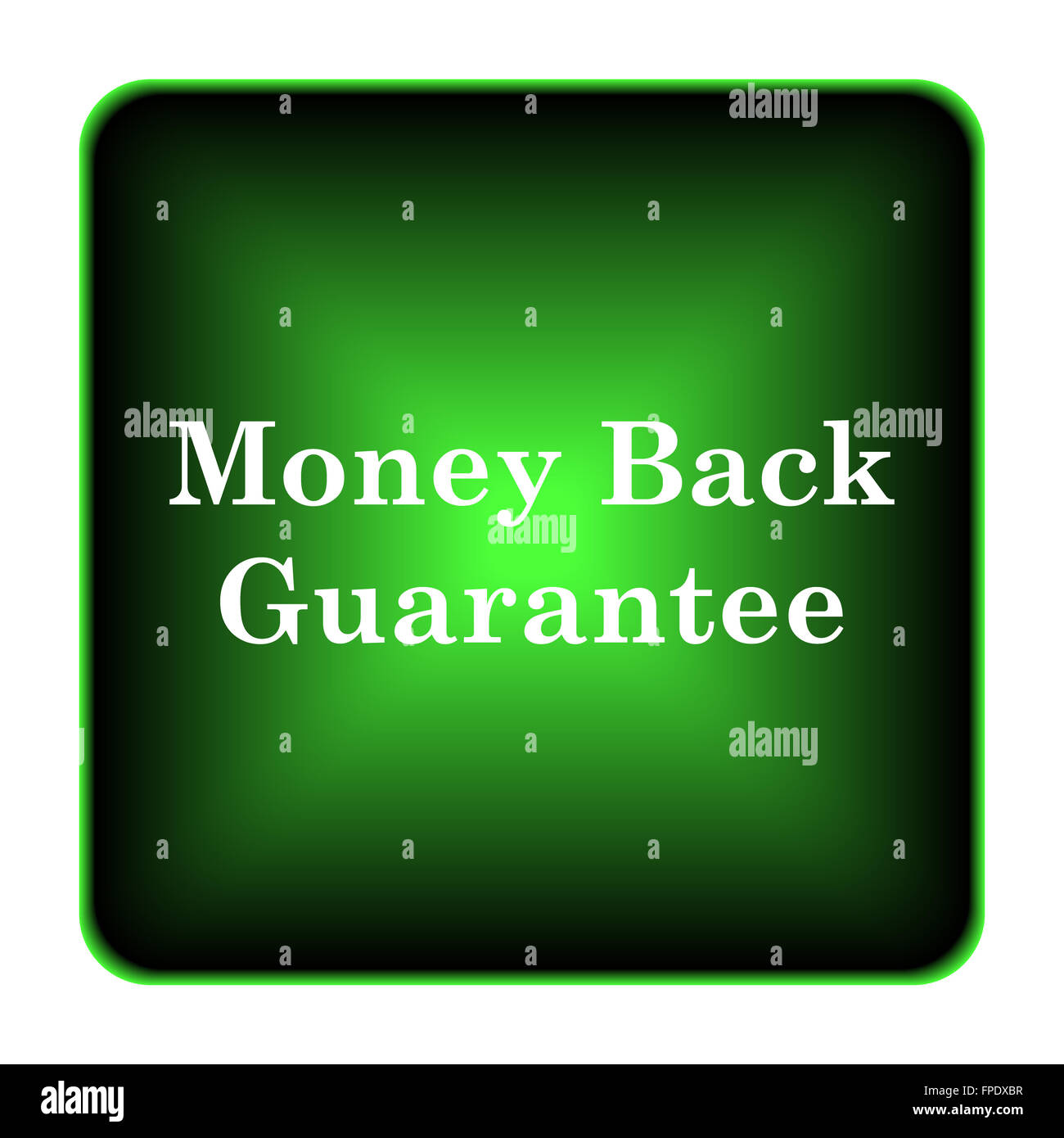 Money back guarantee icon. Internet button on white background Stock ...
