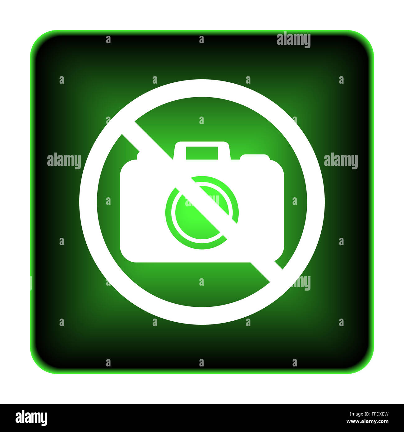Forbidden camera icon. Internet button on white background Stock Photo ...