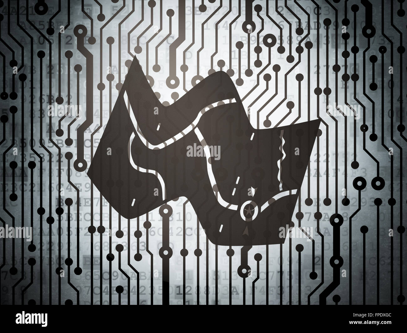 Tourism concept: circuit board with Map Stock Photo - Alamy